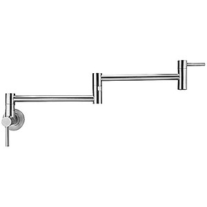 Geyser GF46-S Andorra Series Stainless Steel Wall Mount Two Handle Pot Filler Faucet (Brushed Stainless Steel Finish)