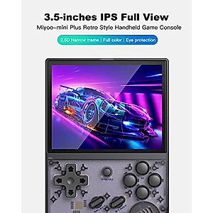 Retro Handheld Game Console, Anbernic RG35XX Handheld Emulator Console, Miyoo-Mini-Plus Style Portable Game Console Built-in 5474 Classic Games, Speaker, 2600mAh Rechargeable Battery(Purple)