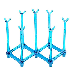 Retractable Cup Drying Rack, Drinking Glass and Sports Bottle Drainer Stand, Plastic Bag Dryer and Mug Tree for Kitchen Countertop