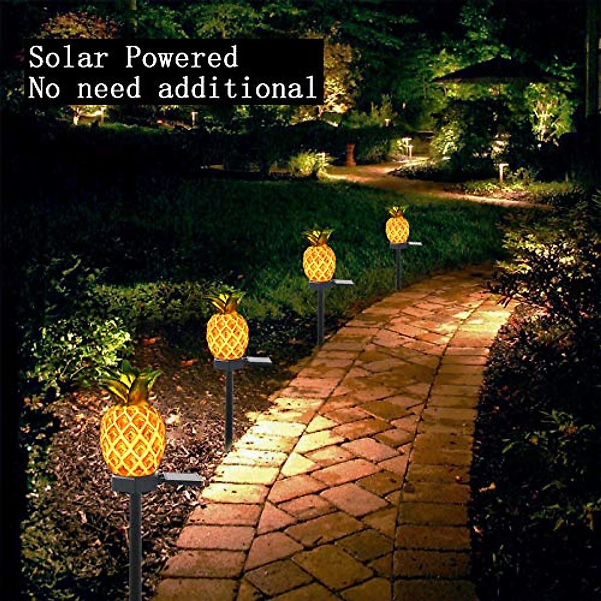 VGYVGYCC Garden Decor Solar Stake Lights - 2 Pack Outdoor Pineapple Waterproof Lights Pathway Yard Lawn Walkway Decoration