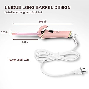 ADTZYLD Curling Iron Curling Wand, Mini Hair Curler for Short Long Hair Crimper 9mm Ceramic Barrel Tight Curls LCD Temperature Display (0.35 Inches)