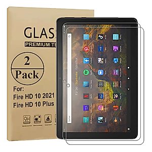 KXOYJAD Screen Protector for Fire HD 10 Tablet (2023/2021,13th/11th Generation) and Fire HD 10 Kids Pro, Tempered Glass Film(2 Pack)