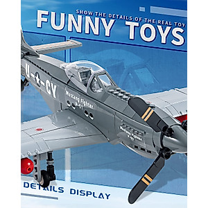 dOvOb Military P-51 Mustang Fighter Jet Building Blocks Set, Army Plane Toys as Gift for Kids or Adult (256 Pieces)