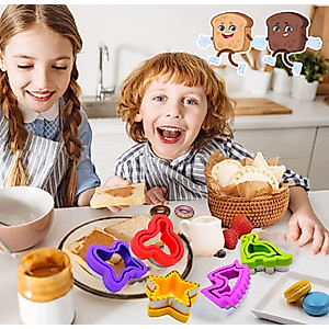 Sandwich Cutter for Kids, BANIC 26pcs Sandwich Cutter and Sealer Set, Uncrustables Maker,Crustless Sandwich Cutter Shapes for Girls Boys, Lunch & Bento Box Accessories,Bread Cookie Cutters for kids