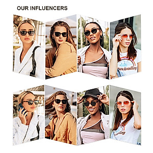 SOJOS Trendy Square Polarized Sunglasses for Women Men Classic Retro UV Protection Unisex Sunnies SJ2171 with Black Frame/Grey Lens