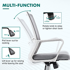 Office Chair with Ergonomic Lumbar Support Armrests Standing Desk Chair with Breathable Mesh, Comfortable Padded Seat Cushion