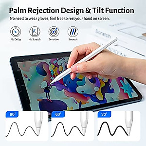 Stylus Pen with Wireless Charging - Active Apple Pencil Compatible with iPad Pro 11/12.9, iPad 6/7/8/9/10th Gen, iPad Air 3/4/5, iPad Mini 5/6th Gen for Precise Writing/Drawing