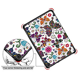 KuRoKo Case Compatible with Amazon Kindle Fire HD 8/HD 8 Plus Tablet(12th Generation 2022 & 10th Generation 2020 Release), Slim Light Cover with Auto Wake/Sleep-Butterfly
