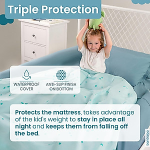 BANBALOO | Bed Bumper for Toddlers - Premium Model | XL Bed Barrier with Mattress Cover | Toddler Bed Bumper | Easy Setup and Quick Installation | Queen, King, Twin, Full-Size Bed | Foam and Cotton