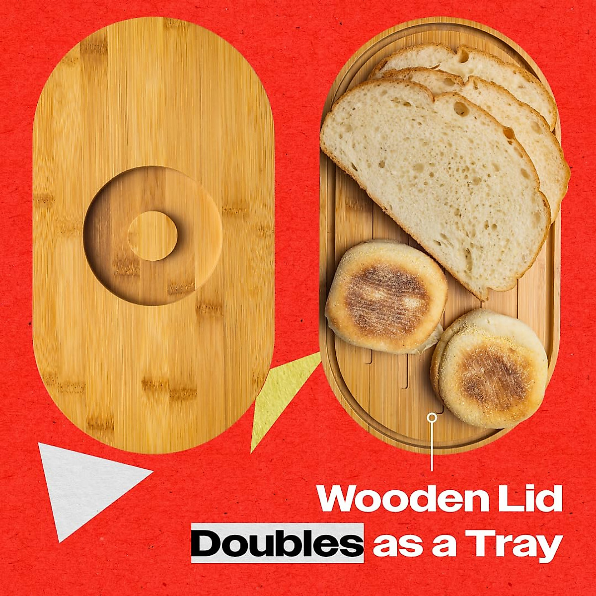 ANGORA BRANDS Bread Boxes - Wooden Bread Box - Stylish Bread Keeper - Bread Boxes for Kitchen Counter - Reliable Bread Storage Box - Modern Bread Box - Bread Box by Knivi