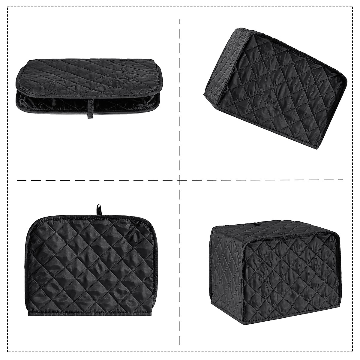 2 Slice Toaster Appliance Cover,Quilted Toaster Cover Bread Maker Cover,Kitchen Small Appliance Covers,Universal Size Microwave Toaster Oven Cover,Dustproof Cover for Most Standard 2 Slice Toasters