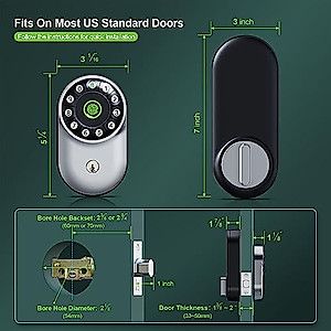 Fingerprint Keyless Entry Door Lock: Banskey Fingerprint Door Lock, Smart Locks for Front Door, Smart Door Lock, Combination Lock, Keypad Deadbolt Lock, Door Lock with Keypad, Digital Door Lock