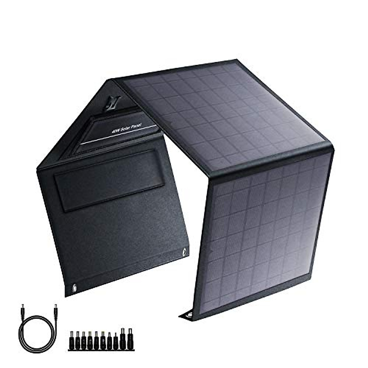40W Foldable Solar Panel with USB QC 3.0, 12-15V DC Output, Portable Solar Charger with Fast Charge Technology for Power Bank, iPhone, iPad, Samsung and Outdoor Camping
