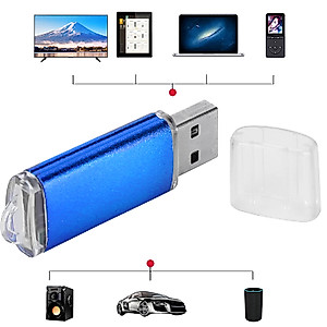 Kafuty-1 USB 2.0 Flash Drive,Storage Memory Stick Pen Drives with Transparent Cover,Portable Thumb Drives Flash Drive for Window2003/XP/Vista/7/8/10/ OS X/Linux,Blue(1GB)