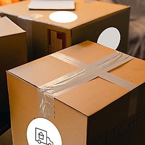 Yeachlaing 3 Inch White Round Thermal Sticker Labels, Self-Adhesive Circle Direct Thermal Labels, Multi-Purpose Roll Sticker Labels for DIY Logo Design, QR Code, Name Tag（ 410 Labels,1 Roll）