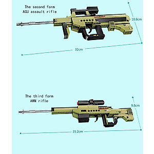 HOCHE Gun Model Kits for Kids Desert Eagle 3-in-1, 202 Pcs Model Kit Building Blocks Gun DIY Can Launch Weapon Military Model Toy, Improve Kid's Concentration