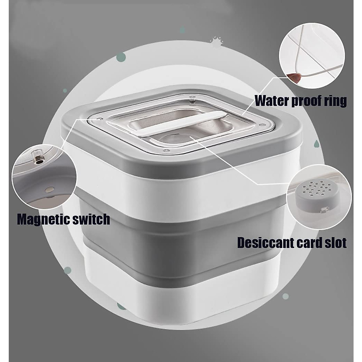 AGGFUCLS Dog Food Storage Container, Collapsible 11 to 25 LB Pet Food Container, Food Containers for Dog， Cat Flour Sugar Plastic Leakproof Sealable Large Cereal Containers Storage BPA FREE