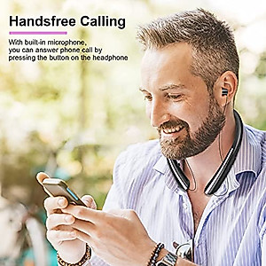 Bluetooth Headphones Retractable, Wireless Neckband Headset with Sweatproof Stereo Earbuds CVC 8.0 Noise Cancelling Call Vibrate Alert Earphones (Pink)