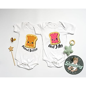 Peanut butter and Jelly pair baby boy girl bodysuits twin set (2T/3T Shirt)