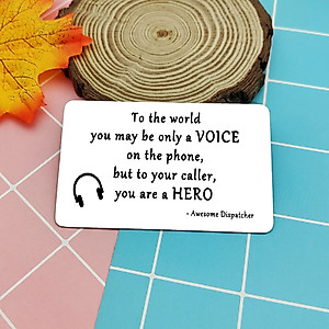 Dispatcher Gift EMT Emergency Dispatcher Engraved Wallet Insert 911 Operator Gift or Her Him Appreciation Wallet Card Thank You Gift for Awesome Dispatcher Birthday Dispatcher Retirement Gift