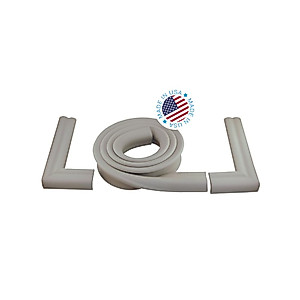 KidKusion Hearth Cushion | Made in USA | Taupe | 8.33 Ft of Padding | Child Safety, Edge and Corner Guard, Baby Proof Fireplace Bumper