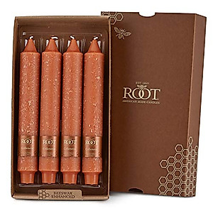 Root Candles 51919 Unscented Timberline Collenette 9-Inch Dinner Candles, 4-Count, Rust