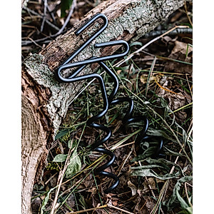 RHINO OUTDOORS Auger Stakes, Heavy Duty Tent Stakes for Blinds and Tarps, 4-Pack,Silver