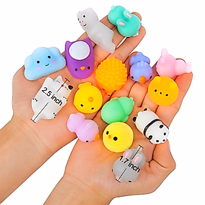 YIHONG 72 Pcs Kawaii Squishies, Mochi Squishy Toys for Kids Party Favors, Mini Stress Relief Toys for Christmas Party Favors, Classroom Prizes, Birthday Gift, Goodie Bag Stuffers