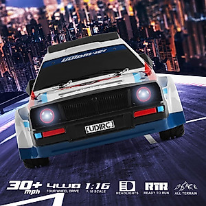 QIYHBVR 1/16 30km/h High Speed RC Drifting Car for Adults, ESP Proportional Throttle & Speed Control Drift Racing Truck with Lights Kids Remote Control Car for Drift and Race