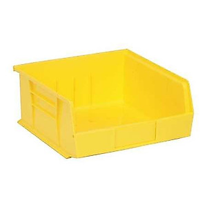Quantum Storage Heavy Duty Stacking Bins, 10 7/8in. x 11in. x 5in. Size, Yellow, Carton of 6, Model# QUS235YLCS