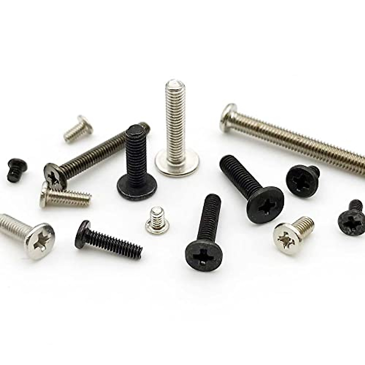 25pcs M2 M2.5 M3 Carbon Steel Cross Phillips Ultra Thin Wafer Low Flat Head Screw Bolt for Laptop Notebook Computer Phone (Color : Silver_6MM_M2.5)