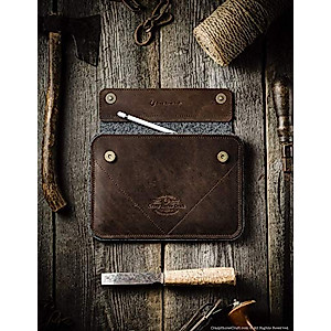 iPad Pro 12.9 inch leather case | Wood Brown, iPad Pro 11 cover, 10.2 inch sleeve, 100% wool felt, pencil holder handmade Crazy Horse leather tablet bag, NEW 2020 iPad Air 10.9 inch, Crazy Horse Craft