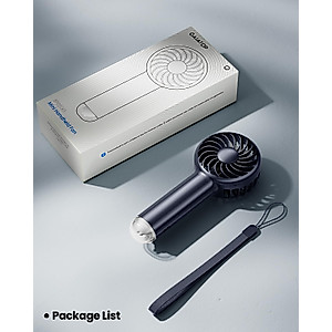 Gaiatop Neck Fan Rechargeable Mini Portable Fan Cute Camera Design, Lash Fan with 360°Rotate Mirror, 3 Speed USB Handheld Fan with LED Display, Personal Fan as Travel Essentials (Navy Blue)