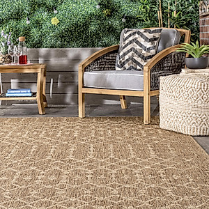nuLOOM Grayson Moroccan Trellis Indoor/Outdoor Area Rug, 5x8, Beige