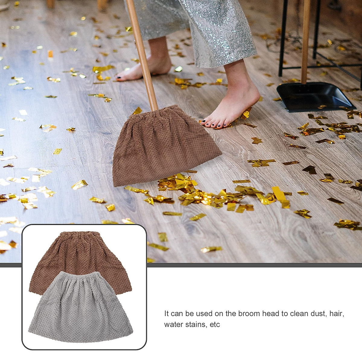 Healeved 4 PCS Broom Covers Broom Sweeping Cloth Broom Replacement Cloth Floor Cleaning Cloths Dusting Broom Covers Washable Duster Broom Dust Mop Cleaning Tool