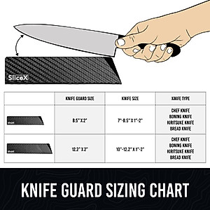 Knife Sheaths for Kitchen Knives 8"-12" Universal Knife Edge Guards Set | Knife Cover with Extra Strength | BPA-Free Knife Guards | Non-toxic and Food Safe (2 Pcs)