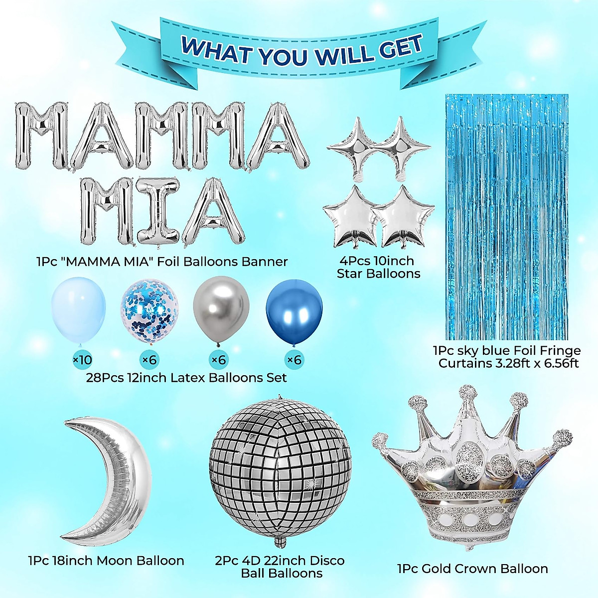 Mamma Mia Party Decorations Dancing Queen Party Decorations 17 Mamma Mia Balloons Banner Disco Mamma Mia Birthday Party Decoration Mamma Mia Bachelorette Party Decoration For Bridal Shower Wedding