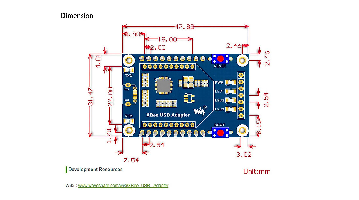 Waveshare XBee USB Adapter UART Interface for Easy Module Testing and ...