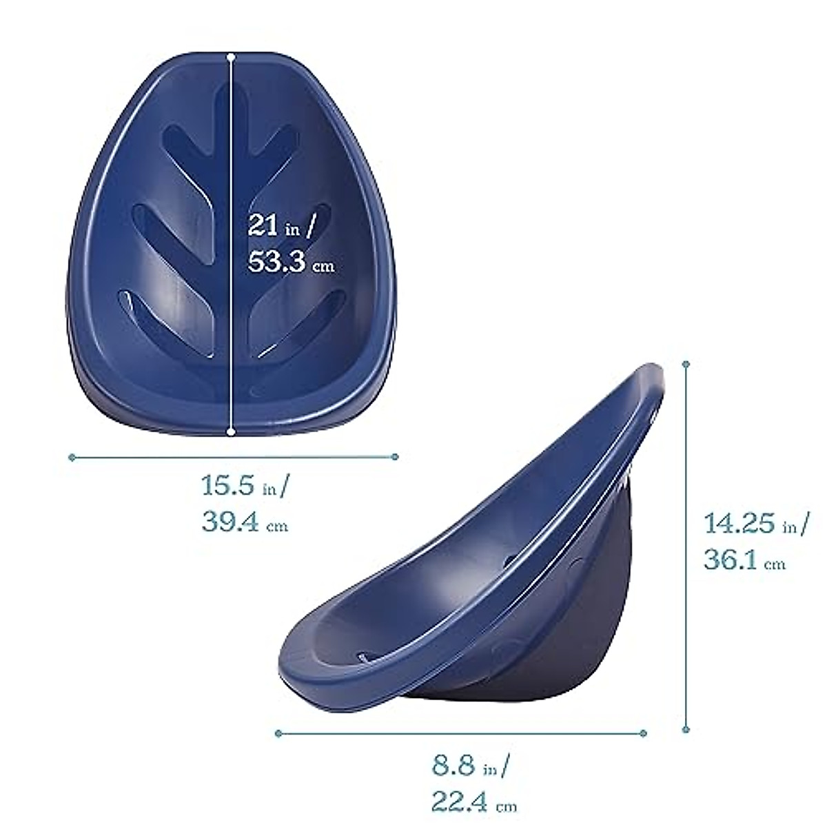 ECR4Kids Leaf Floor Seat, Rocker Chair, Navy, 6-Piece