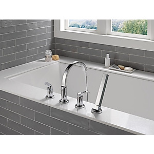 Delta Faucet Tetra Chrome Roman Tub Faucet, Chrome Tub Faucet, Roman Bathtub Faucet, Delta Roman Tub Faucet Chrome, Tub Filler, Lumicoat Chrome T4788-PR-LHP (Valve and Handles Not Included)