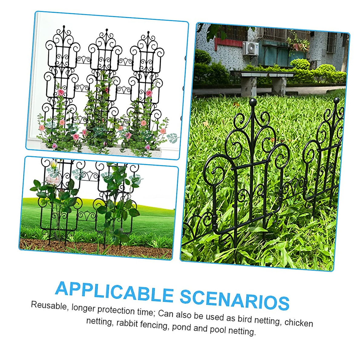 SECFOU Garden Dog Fences for Yard Potted Plant trelli Fixer Upper Patio Fencing Border Snow Fence Flower Climbing trelli Plant Pot trelli Outdoor Lawn Border pet Fence Edging Plastic Edge