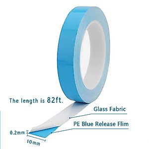 Thermal Tape, 20 mm x 25M x 0.2mm Double Side Adhesive Thermal Conductive Tape for Heatsink, LED,IGBT, IC Chip, Computer CPU, GPU, Modules, Electrically Insulated