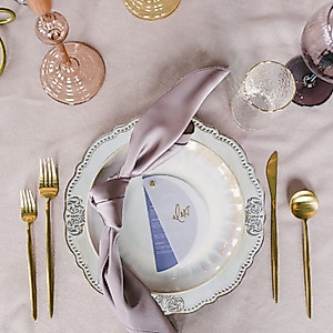 Spsyrine Antique White Charger Plates, Set of 6 Embossed Baroque Chargers for Dinner Plates, Wedding, Party