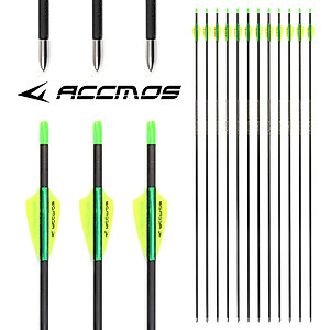 700-Spine Arrow 28-Inch Arrow Target Practice Arrow Hunting Arrow Carbon Arrows Compound Bow Recurve Bow Adult Youth Archery Indoor Outdoor Shooting Bullet Field Tip 12pc Style2