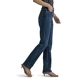 LEE Women’s Instantly Slims Classic Relaxed Fit Monroe Straight Leg Jean, 14, Ellis
