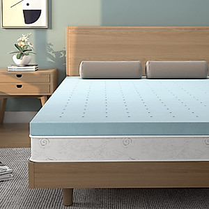 Giantex 4 Inch Mattress Topper, Gel Infused Memory Foam Bed Topper, Cooling Ventilated Mattress Bed Pad Soft & Supportive, Pressure Relieving, CertiPUR-US Certified (King)
