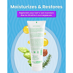 Reflect HշO Swim Conditioner - Moisturizing & Strengthening Swim Hair Care Conditioner for Damaged Hair - Sulfate-Free Chlorine Hair Protection with Rosemary & Vitamin E for Fresh, Hydrated Hair - 8oz