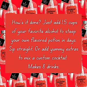 MixCraft Spirit Infusion Kit - Premium Craft Cocktail & Mocktail Mixer, Glass Bottle, Collapsible Funnel, Flavor Pouch & Recipe, Strawberry Basil