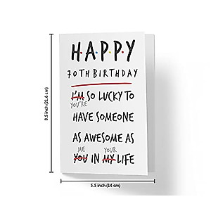 70th Birthday Card - You Are Lucky 70th Anniversary Card For Father, Mother, Brother, Sister, Mom, Dad, Friend - 70 Years Old Birthday Card - Happy 70th Birthday Card - With Envelope