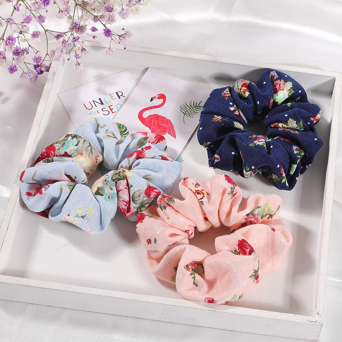 Hair Scrunchies Cotton Elastic Hair Band 15 Pcs Scrunchies for Hair Accessories for Women or Girls